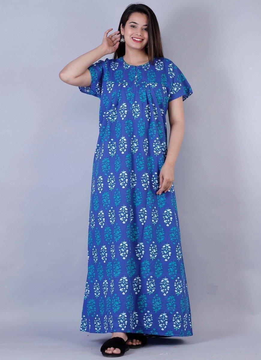 Premium Cotton Printed Night Gown for Women - Comfortable and Stylish ...